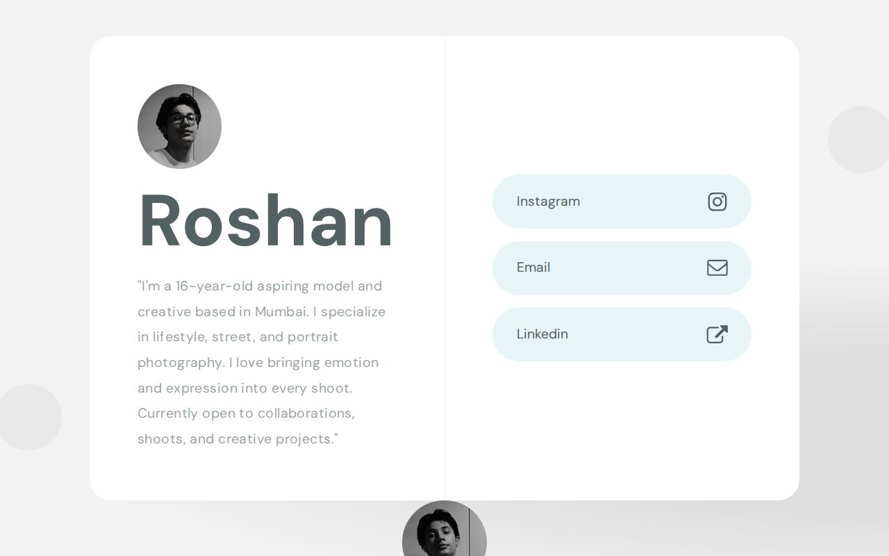 Roshan Rajan | Model & Lifestyle | Portfolio